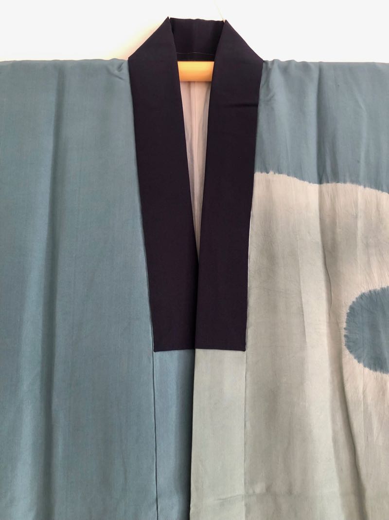 Great Escape mens silk kimono shibori tie-dyed & classic Mt Fuji design ...